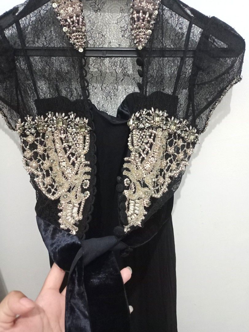 Gaun Party Formal/Informal Super Premium BYAN Brand Hitam Payet, Fesyen ...