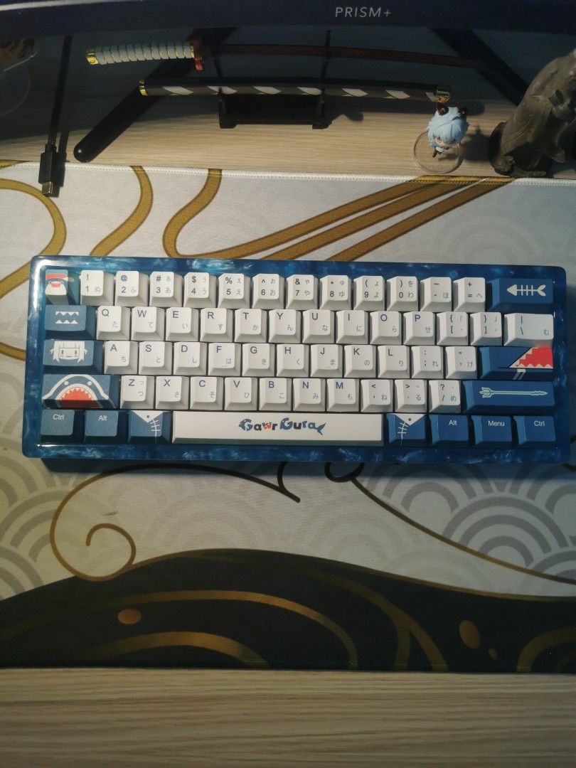 Gawr Gura themed custom mechanical keyboard, Computers & Tech, Parts ...
