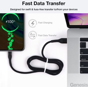 Genesis Type C Fast Charging Cable USB 100W Charge 5A/ 3A iP PD Micro 3 ...