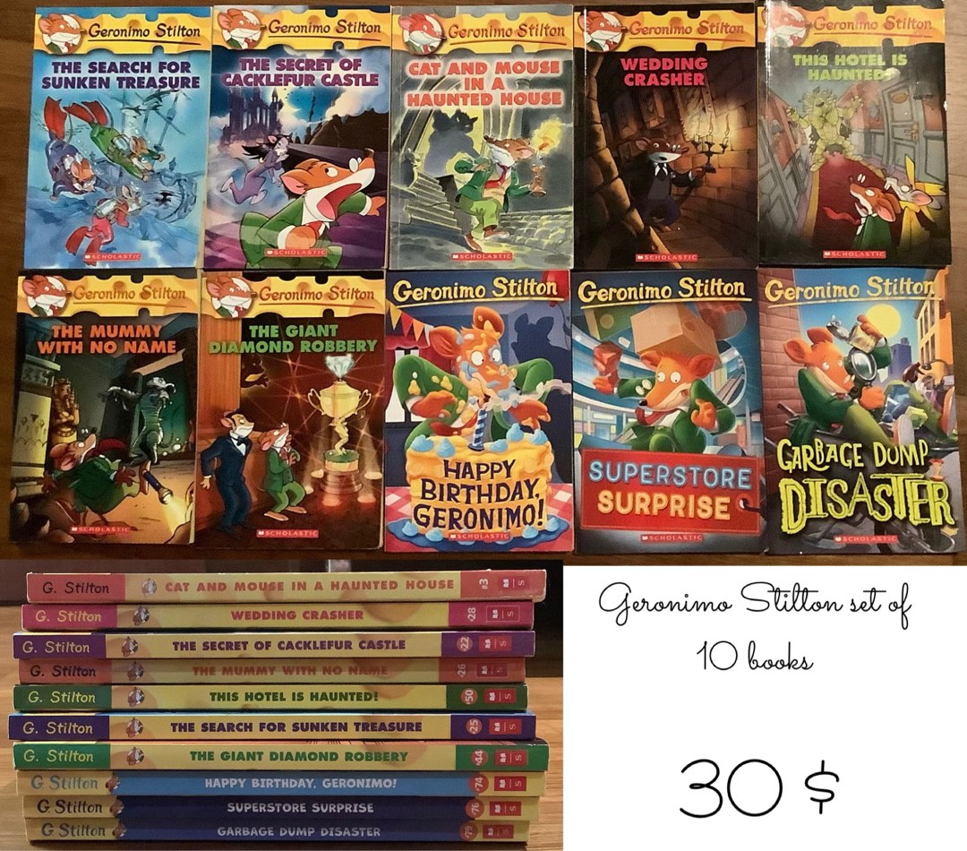 Geronimo Stilton set of 10 books, Hobbies & Toys, Books & Magazines ...