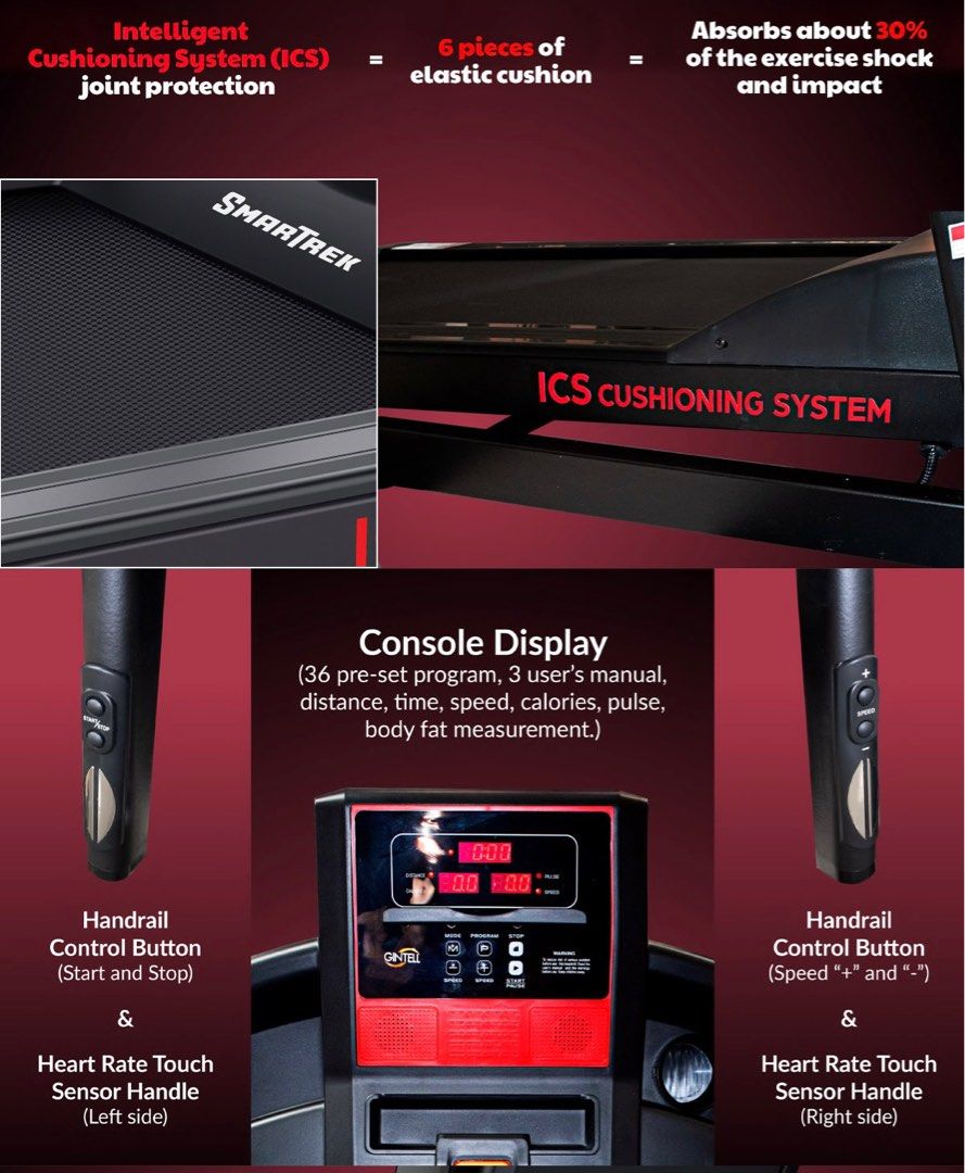 Gintell Smartrek Treadmill, Sports Equipment, Exercise & Fitness ...