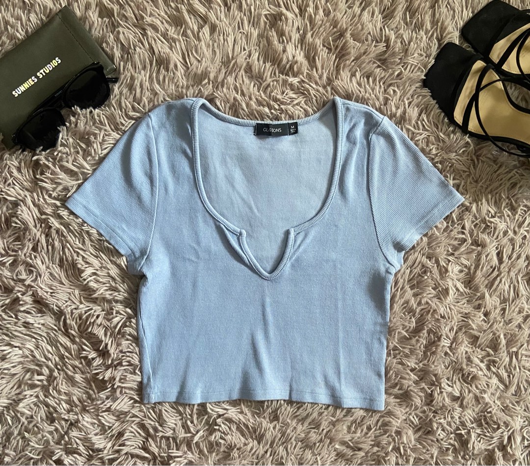 GLASSONS blue top on Carousell