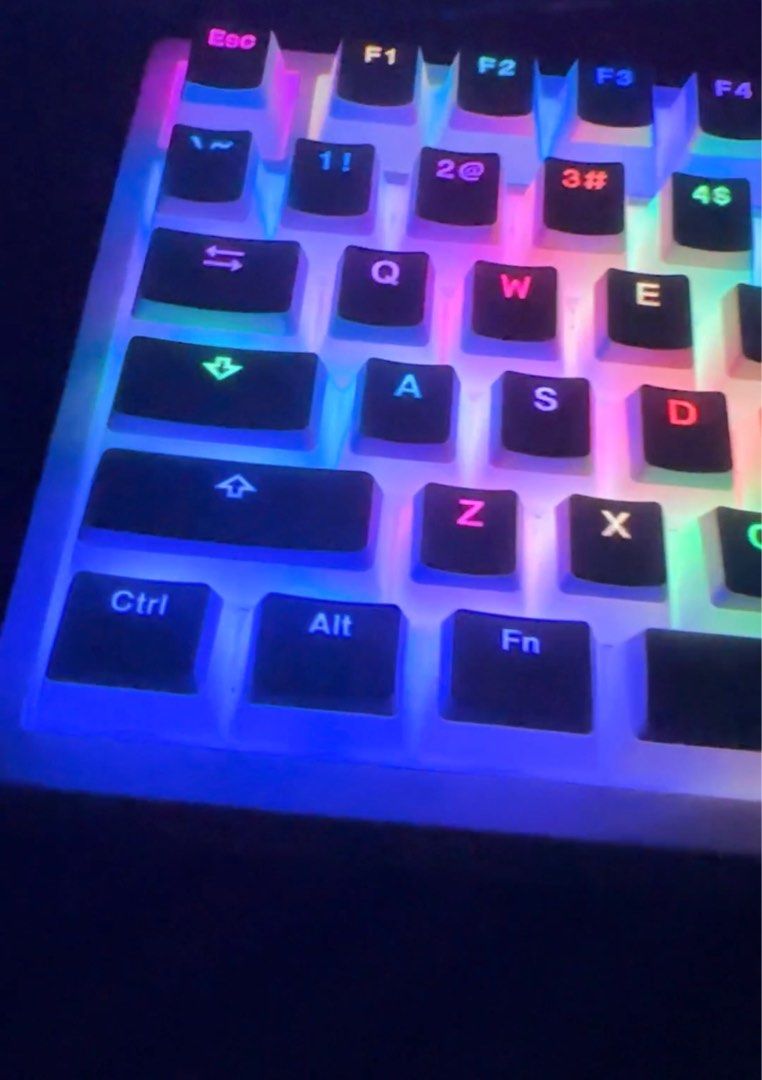 Glorious Aura White Keycaps Pudding fits GMMK Pro and Most Keyboards ...