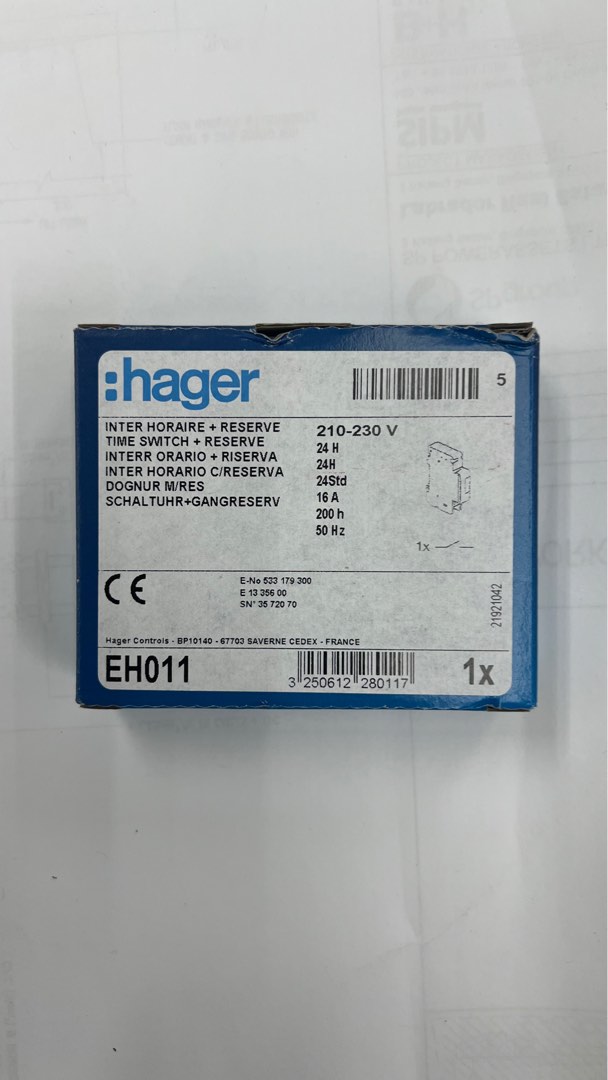 Hager EH011 daily time switch, Furniture & Home Living, Lighting & Fans ...