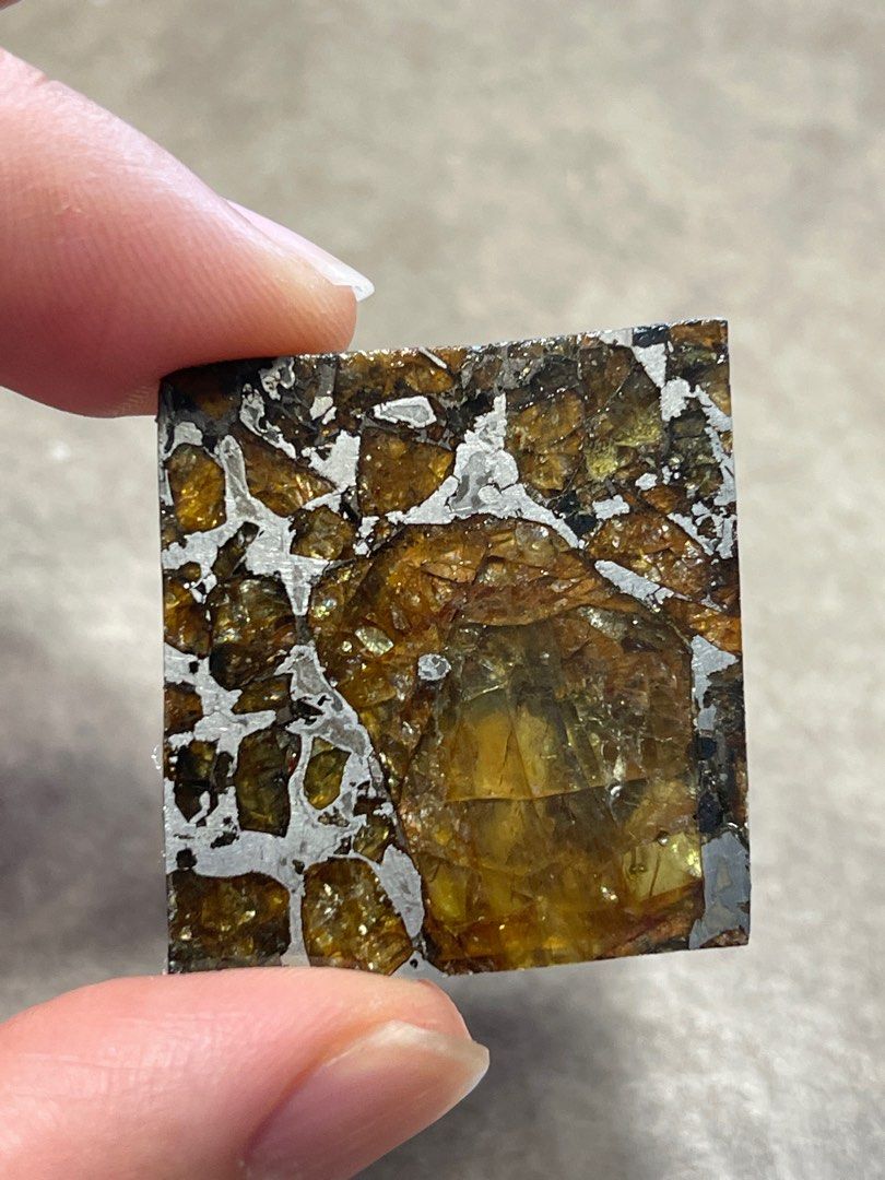 Meteorite Brahin Pallasite Slice - Huge Olivines!, Hobbies & Toys ...