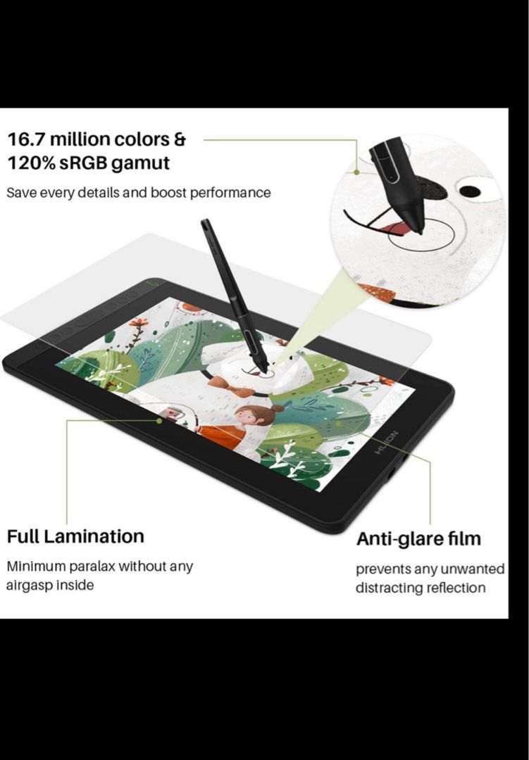 Huion kamvas 12 Drawing tablet, Mobile Phones & Gadgets, Other Gadgets ...