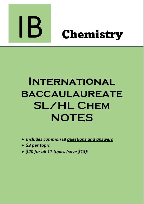 HL/SL Chemistry IB notes + practice questions , Hobbies & Toys, Books ...