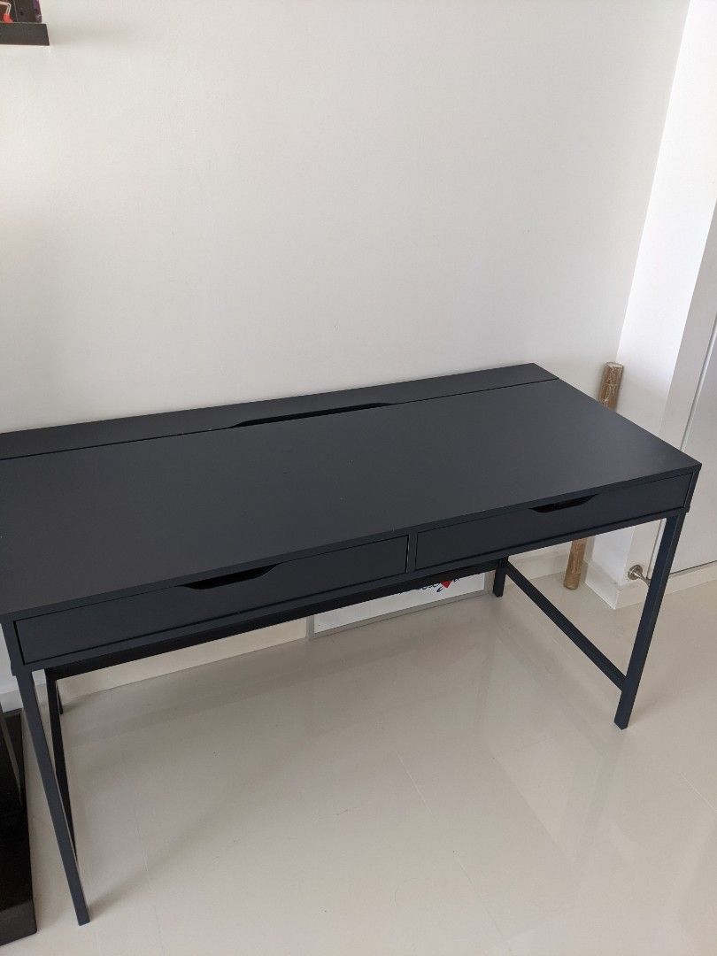 IKEA Alex Study Table with drawers Navy Blue, Furniture & Home Living ...