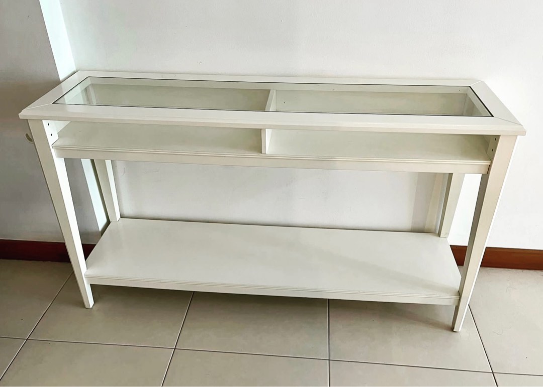 Ikea Liatorp Console Table - white with glass top, Furniture & Home ...