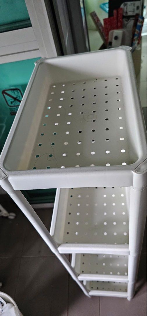 IKEA Vesken, 4tier plastic shelf, Furniture & Home Living, Furniture ...
