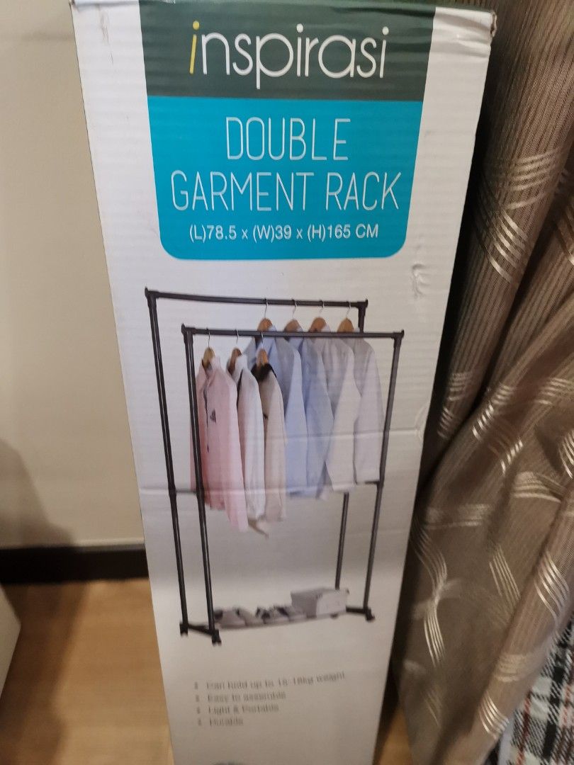 Inspirasi double garment rack, Furniture & Home Living, Furniture ...