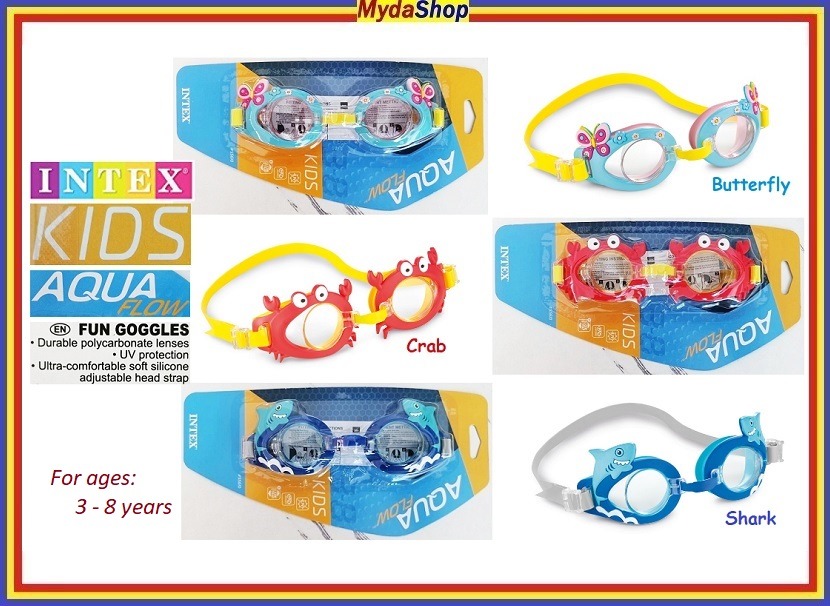 INTEX Swim Pool Aqua Flow Kids Goggles. Kacamata Renang, Babies & Kids ...