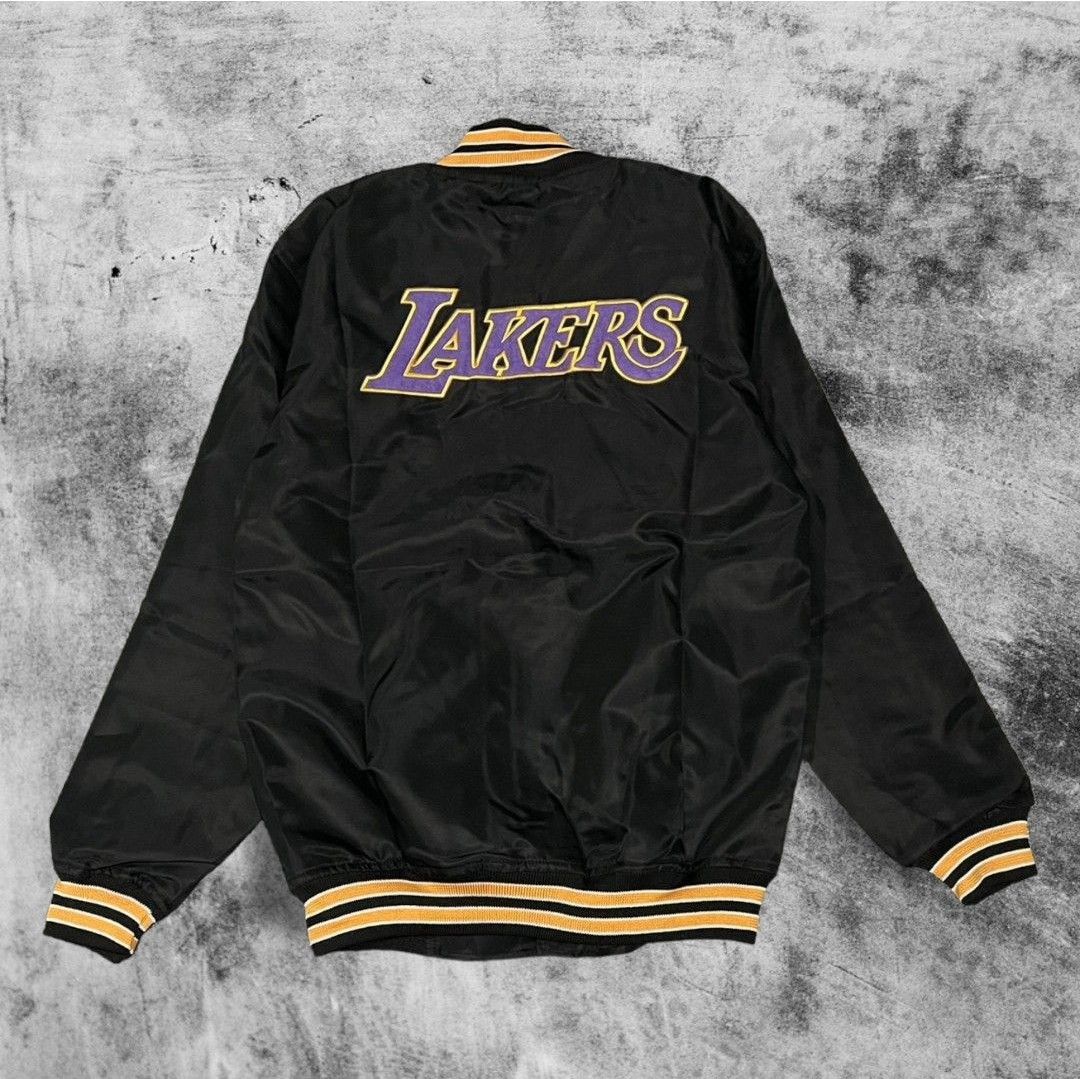 Jaket Varsity Starter Lakers Hitam, Fesyen Pria, Pakaian , Baju Luaran ...