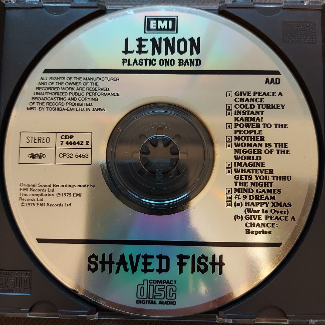 john Lennon - SHAVED FiSH 精選 CD (75年 大碟, 88年 日本東芝版 1A1 TO; 無 iFPi ...
