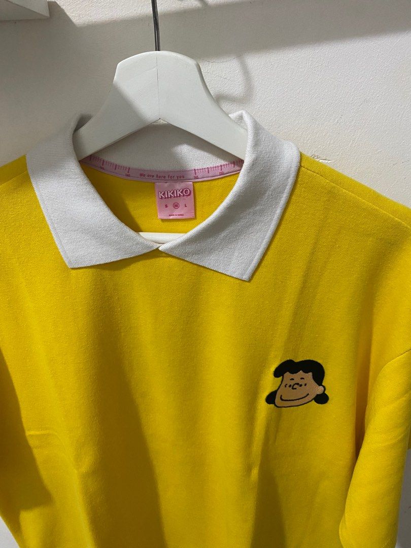 kikiko lucy Polo Shirt oversized semi crop, Fesyen Wanita, Pakaian ...