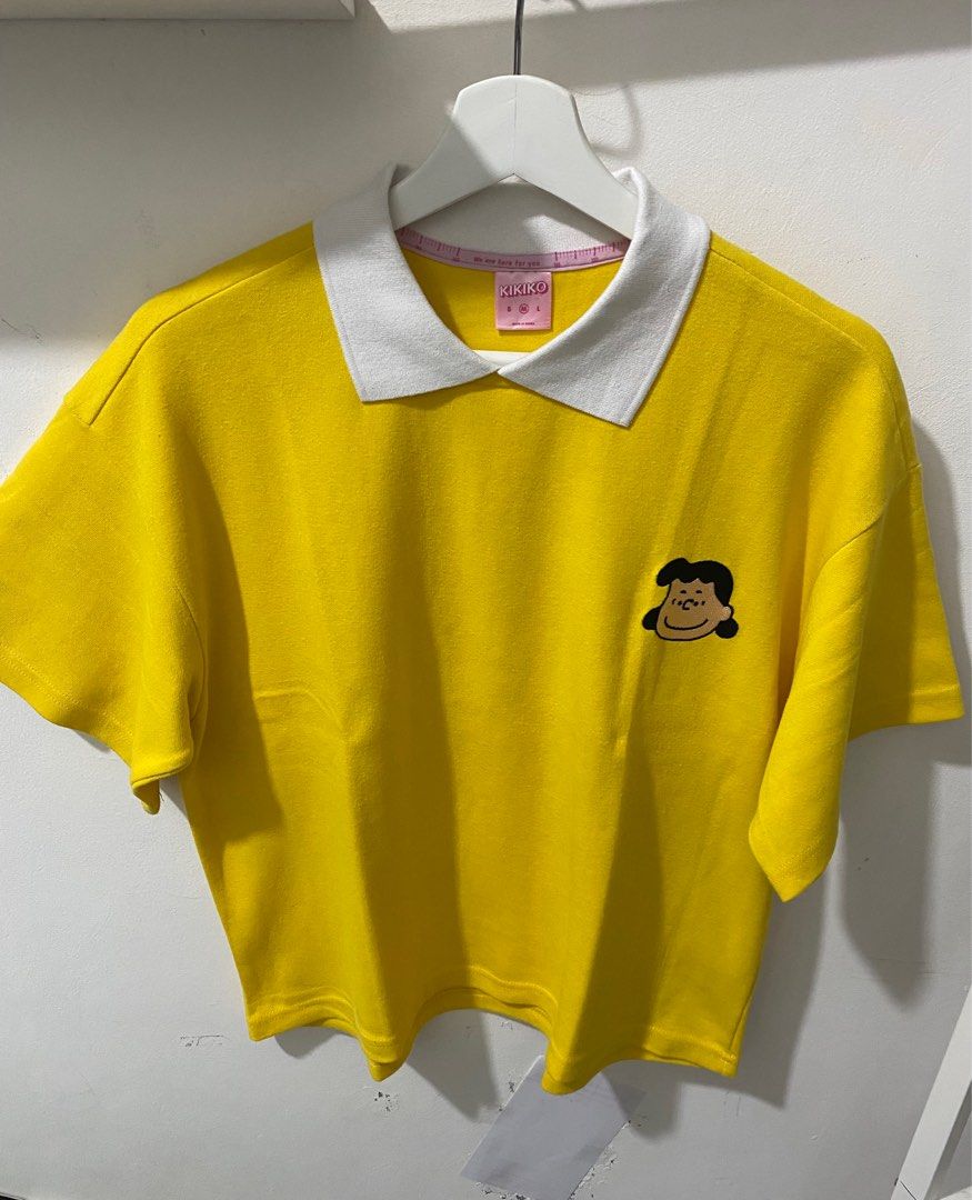 kikiko lucy Polo Shirt oversized semi crop, Fesyen Wanita, Pakaian ...