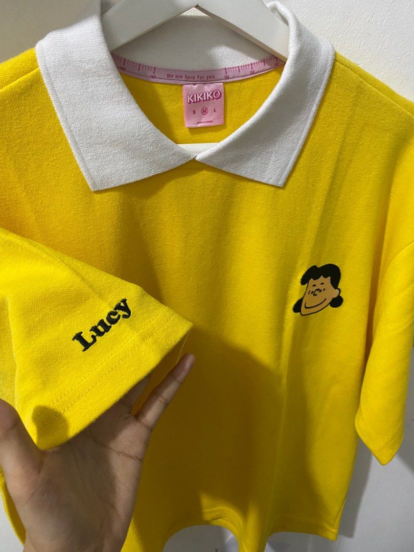 kikiko lucy Polo Shirt oversized semi crop, Fesyen Wanita, Pakaian ...