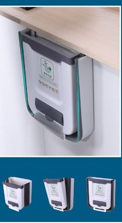 Kitchen Dustbin Hanging Foldable Collapsible Bin Wall Mounted Dustbin ...