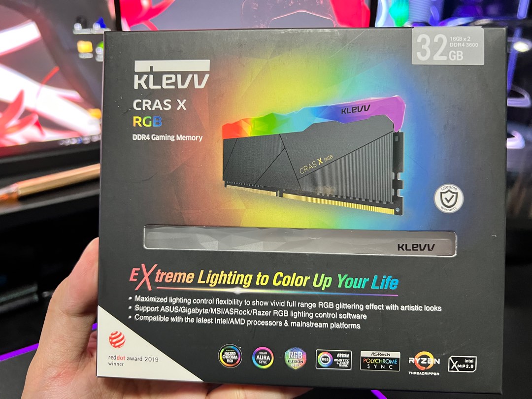 Klevv Cras X RGB 32GB 3600mhz DDR4 CL18 PC Ram, Computers & Tech, Parts ...