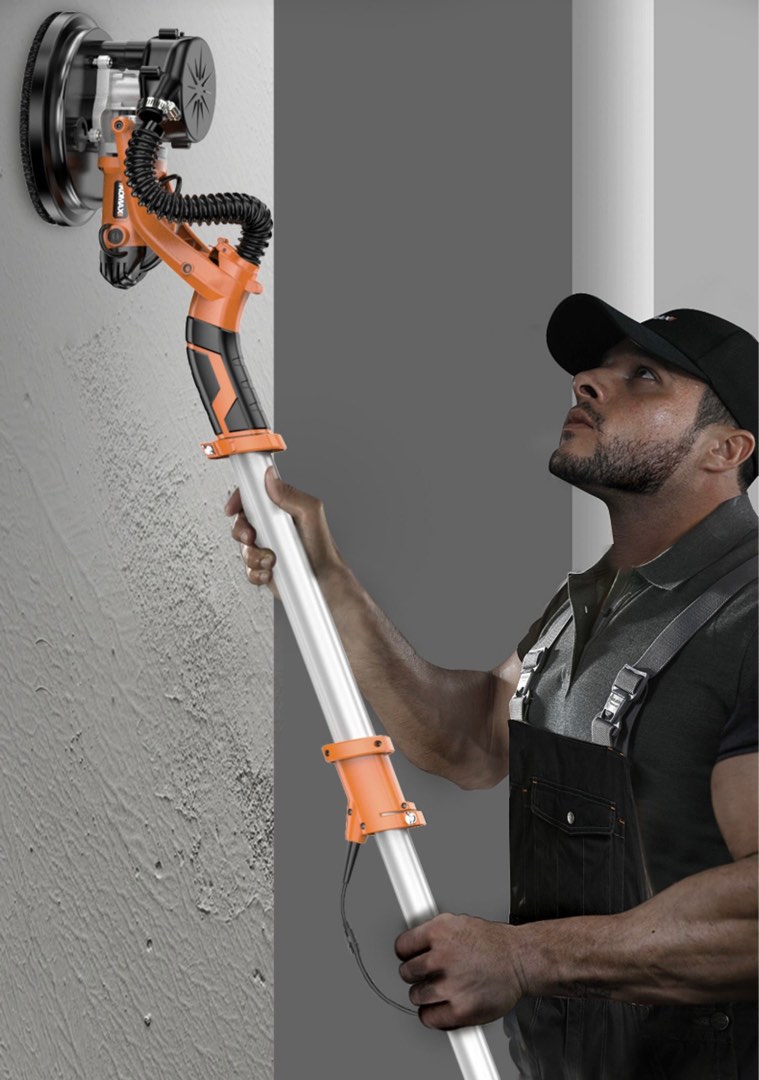 KOMAX Wall Buffer Cleaner Smoother Sander Ceiling Extendable w/LED ...