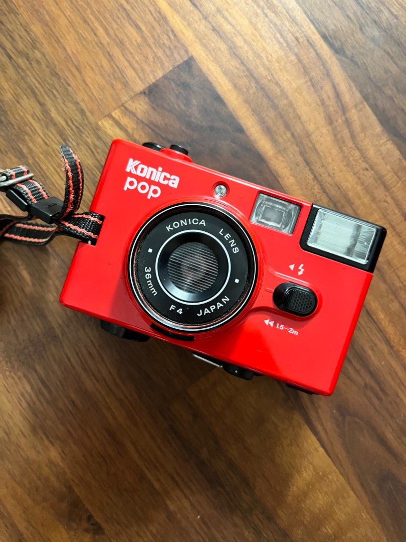 Konica Pop Red, Photography, Cameras on Carousell