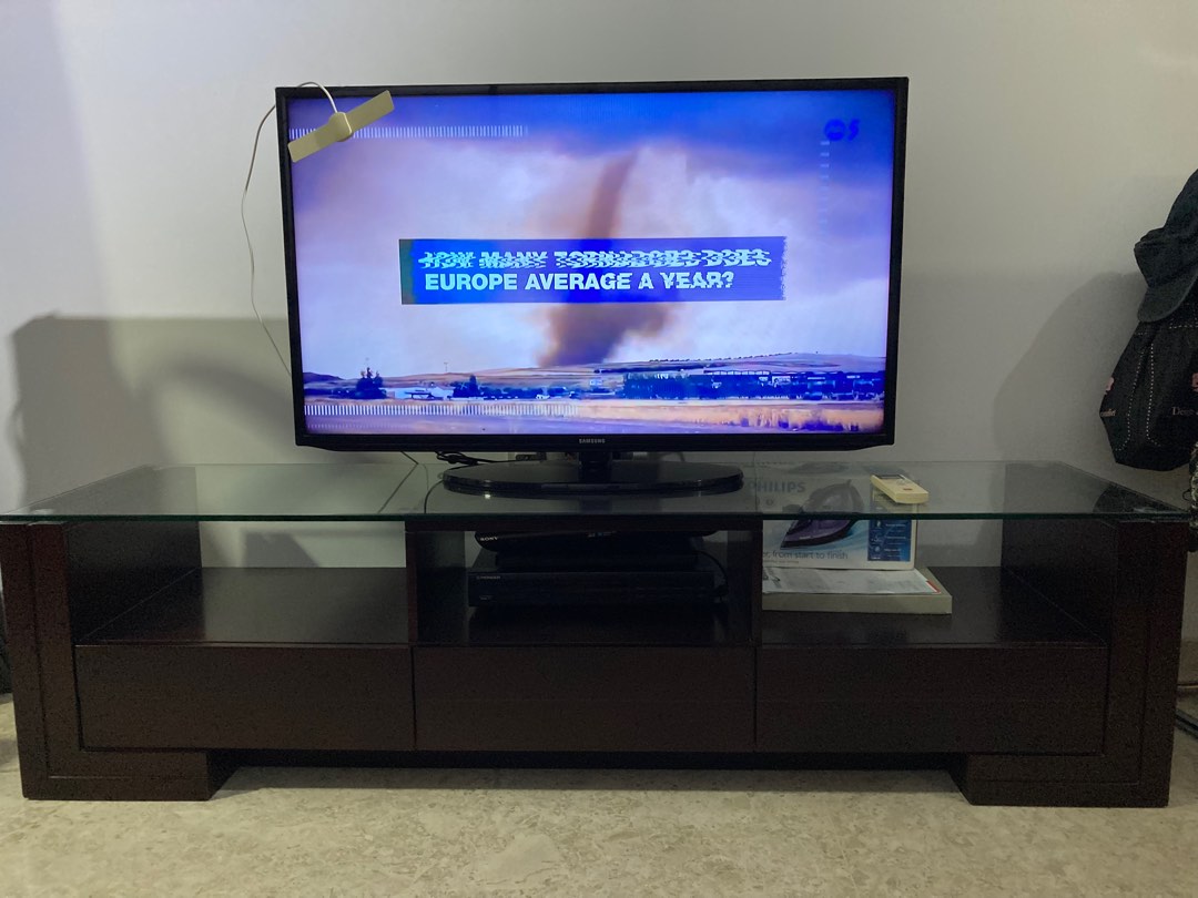 Lorenzo TV console with 3 drawers, Furniture & Home Living, Furniture ...