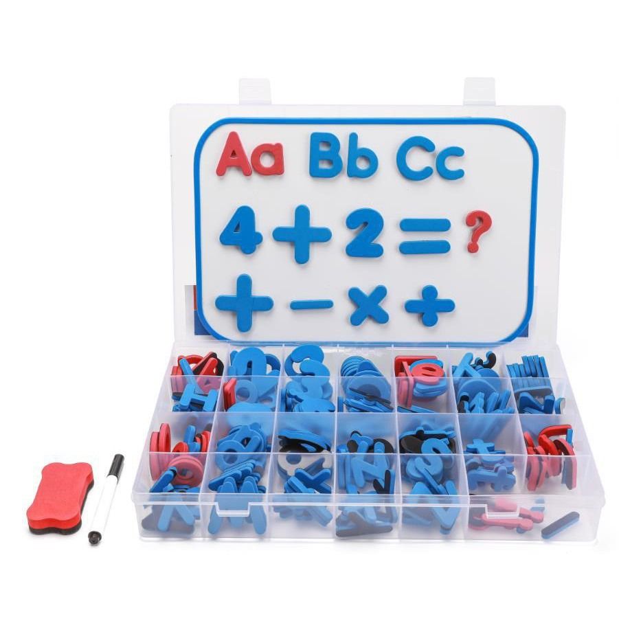 Magnetic Letter Set Number Set with White Board with Box container ...