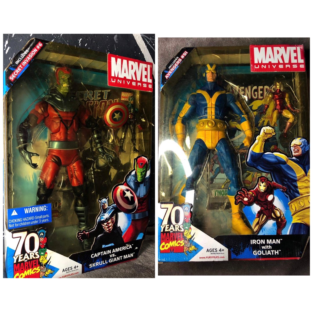 Marvel universe legends Goliath iron man and skrull giant man & captain ...