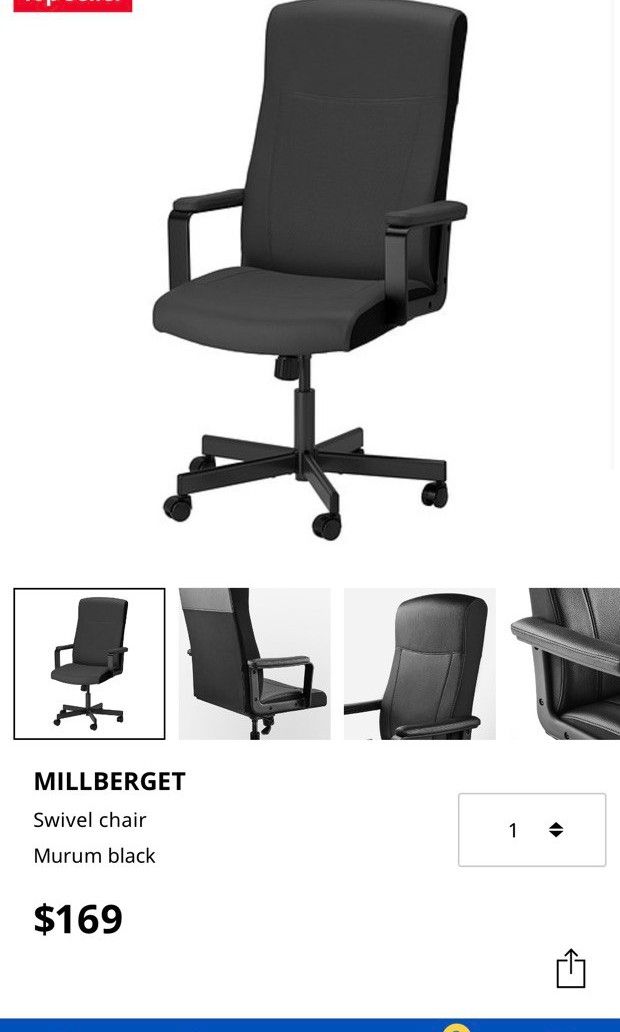 Millberget Swivel Chair, Furniture & Home Living, Furniture, Chairs on ...