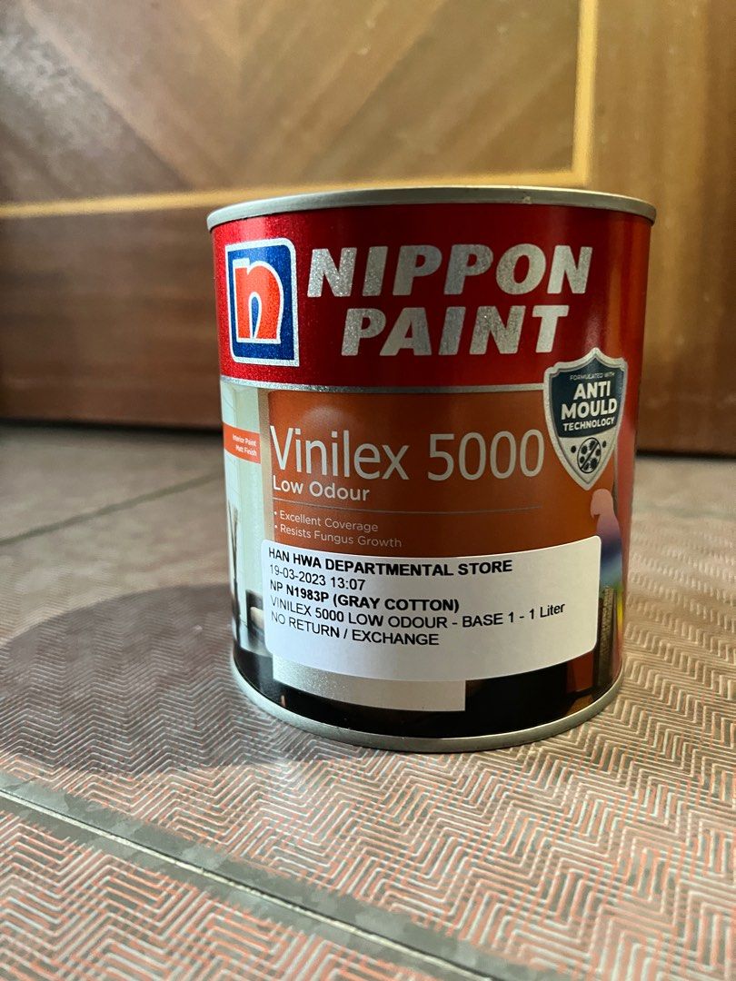 Nippon Paint Vinilex 5000 Gray Cotton, Furniture & Home Living, Home ...