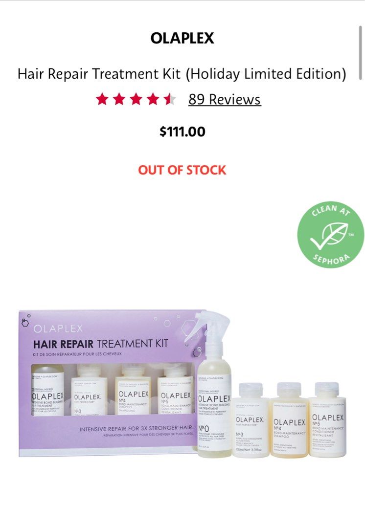 Olaplex Hair Repair Treatment Kit (Holiday Limited Edition), Beauty ...