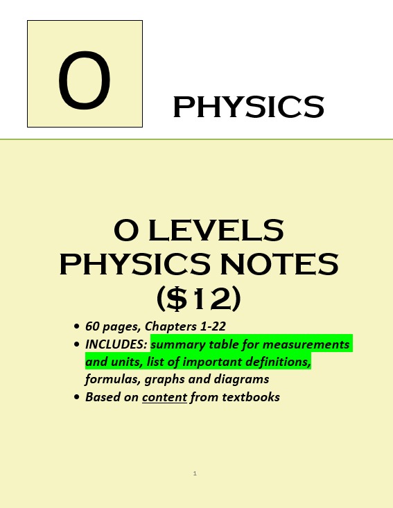 Physics O levels notes for A1, Hobbies & Toys, Books & Magazines ...