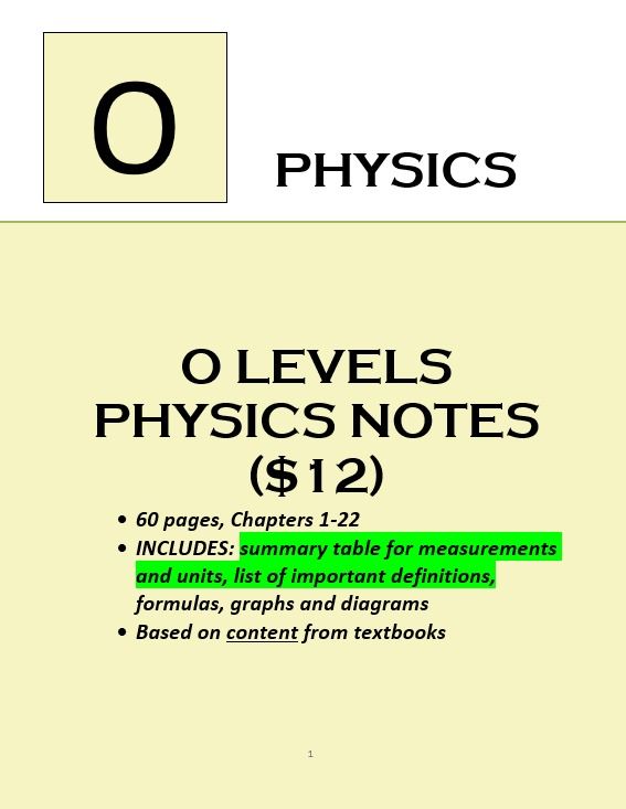 Physics O levels notes for A1, Hobbies & Toys, Books & Magazines ...