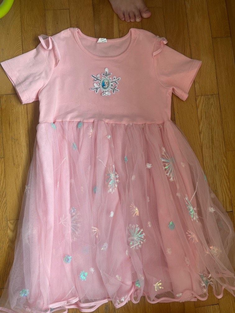 Pink Elsa Dress, Babies & Kids, Babies & Kids Fashion on Carousell