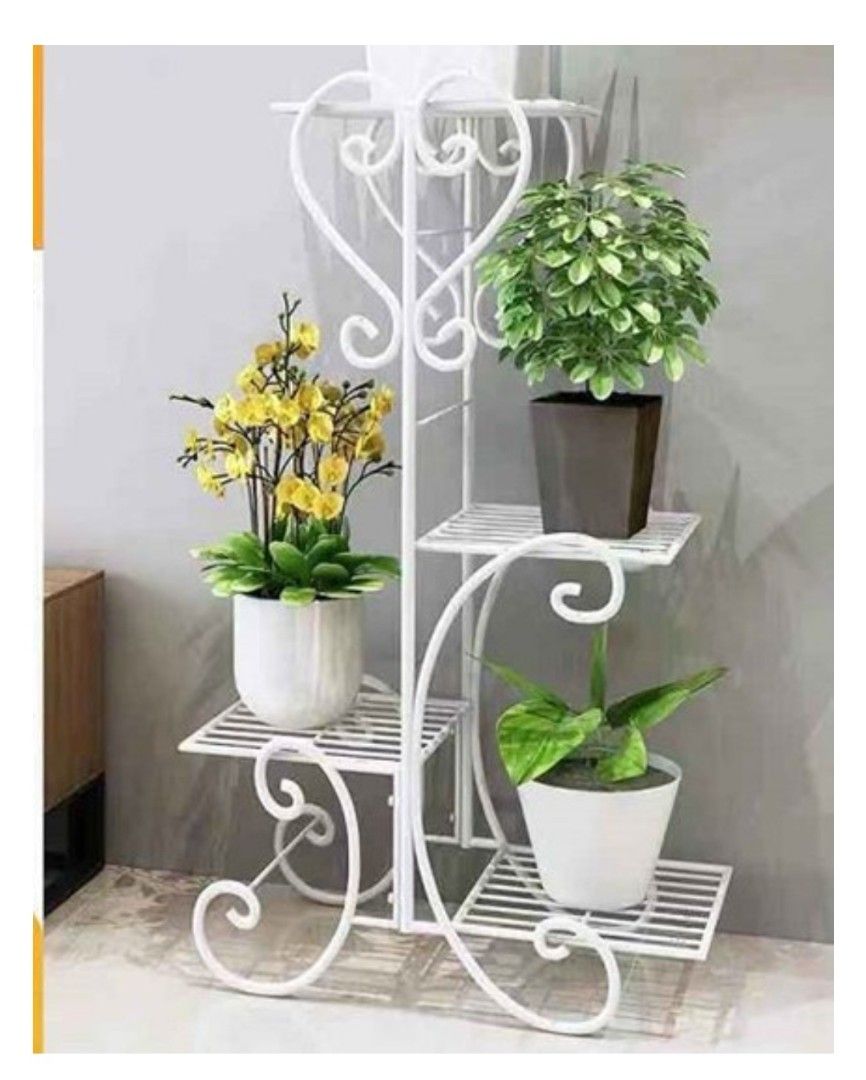 Plant Rack Plant Stand Wrought Iron Flower Pot Rack Metal Plant Stand ...