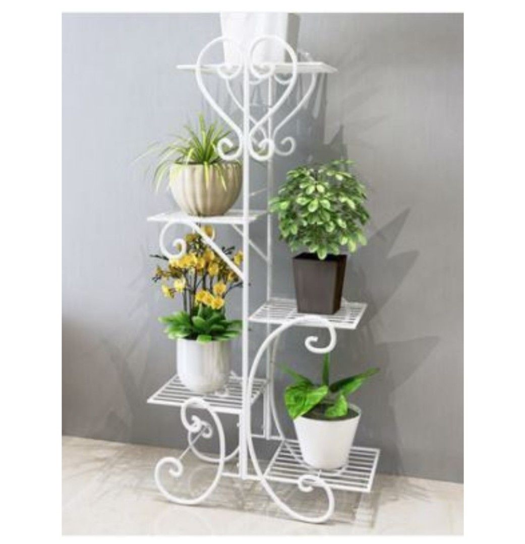 Plant Rack Plant Stand Wrought Iron Flower Pot Rack Metal Plant Stand ...