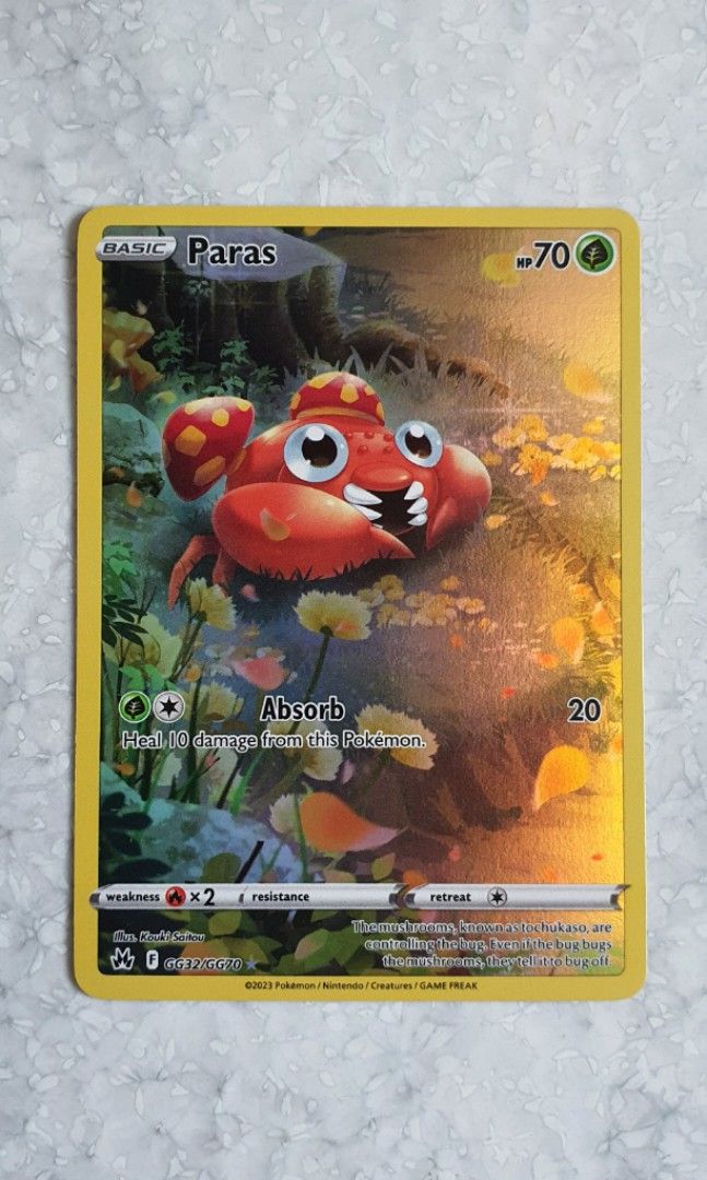 Pokemon TCG - Paras (Crown Zenith Galarian Gallery), Hobbies & Toys ...