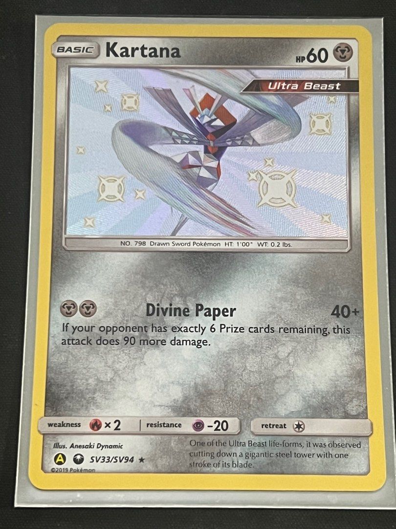 Pokémon cards Kartana shiny rare, Hobbies & Toys, Toys & Games on Carousell