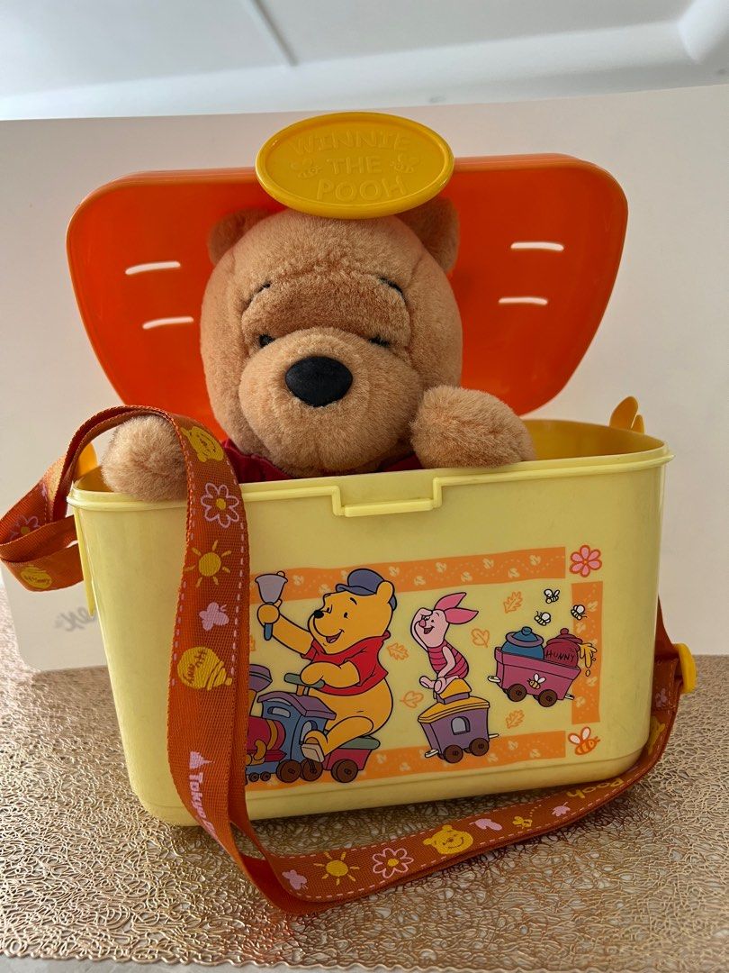 Pooh Bear and Carrier Box, Hobbies & Toys, Toys & Games on Carousell