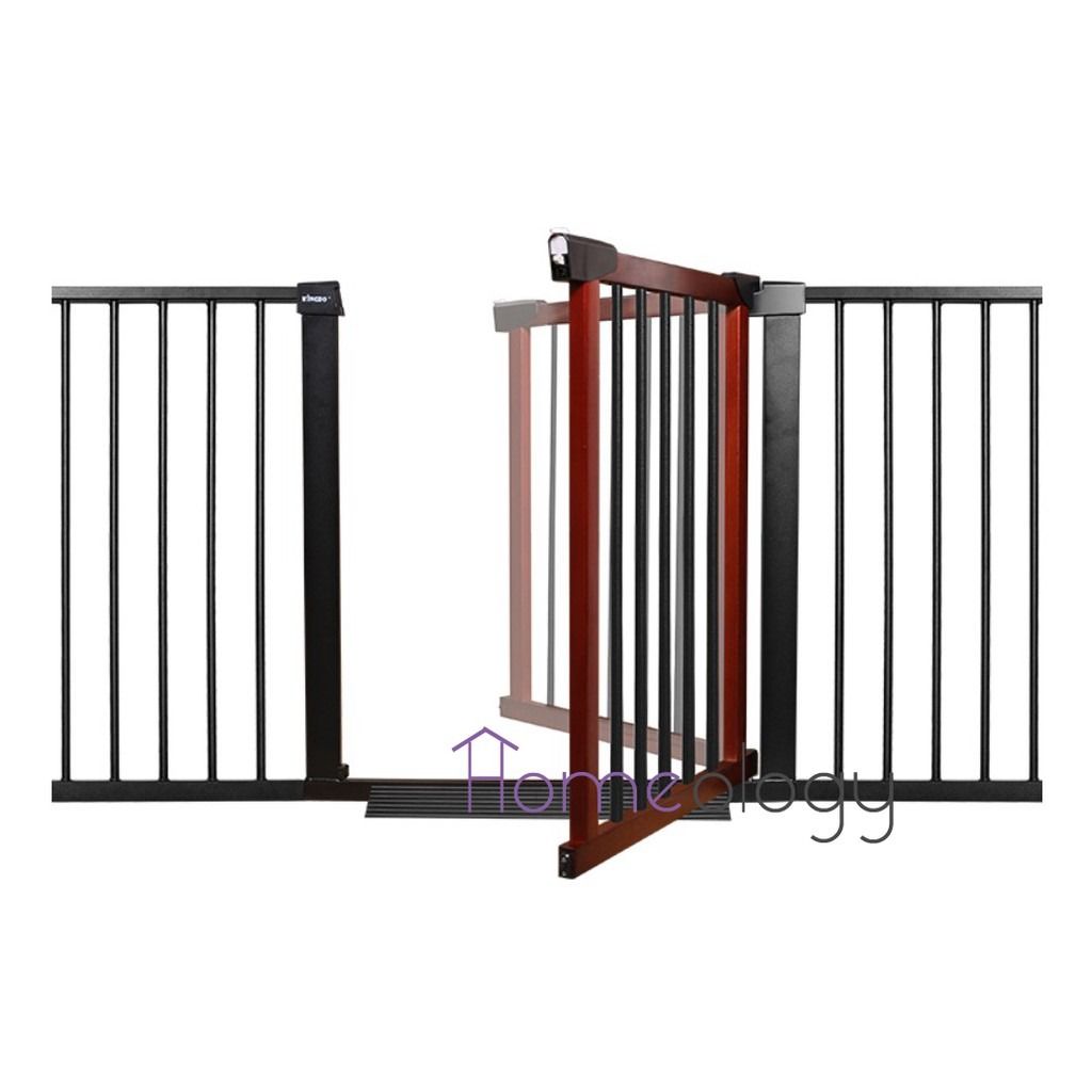 Premium Wood Safety Gate Baby Pet Safe Fence Wooden Fencing Two Way ...