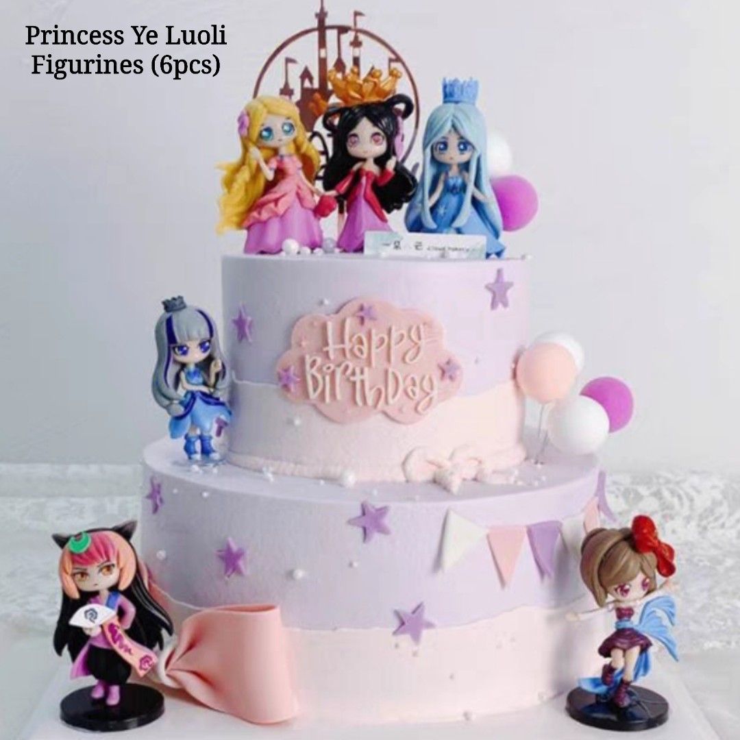 Princess Ye Luoli Figurines Cake Topper (6pcs set), Hobbies & Toys ...