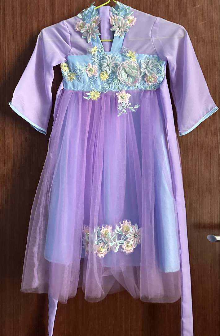 Purple Chinese traditional dress for kids, Babies & Kids, Babies & Kids ...