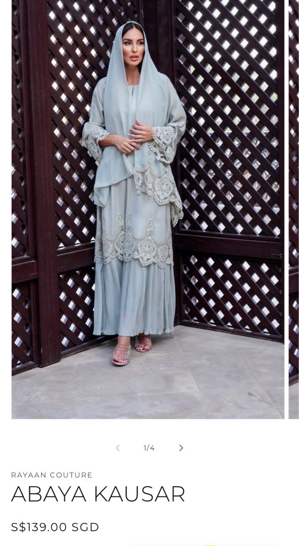 Rayaan Couture Abaya Kausar in Grey, Women's Fashion, Muslimah Fashion, Kaftans & Jubahs on ...