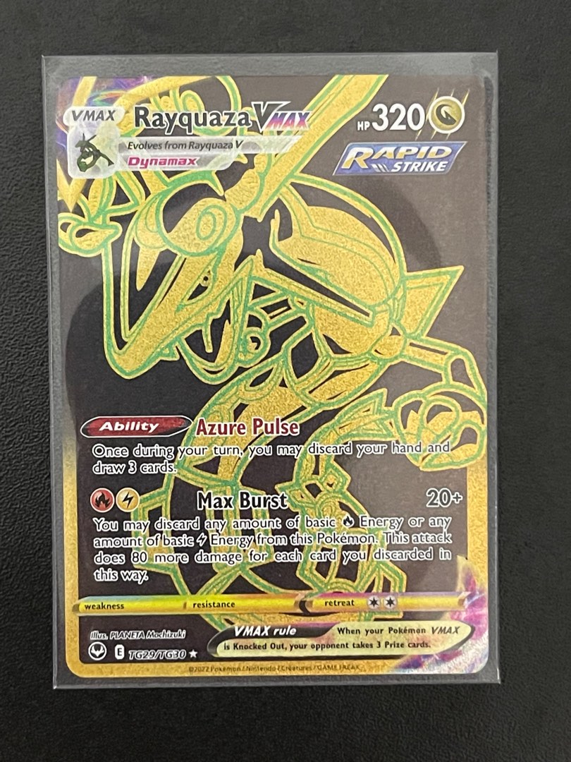 Rayquaza VMAX Gold Silver Tempest, Hobbies & Toys, Toys & Games on Carousell