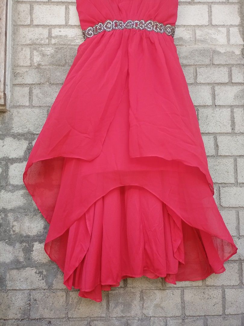 Red Long Back Dress Juno Red Gown, Women's Fashion, Dresses & Sets ...