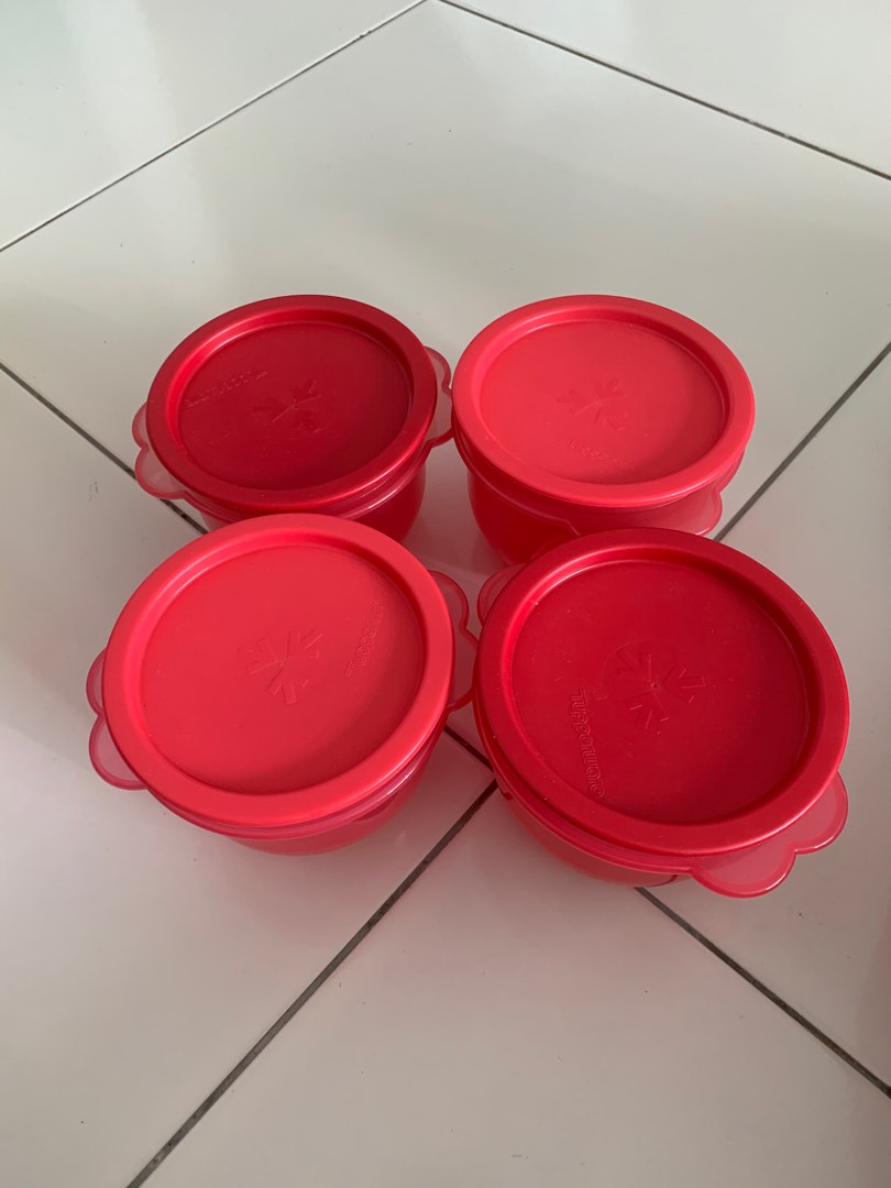 Red Tupperware (4 sets), Furniture & Home Living, Kitchenware ...