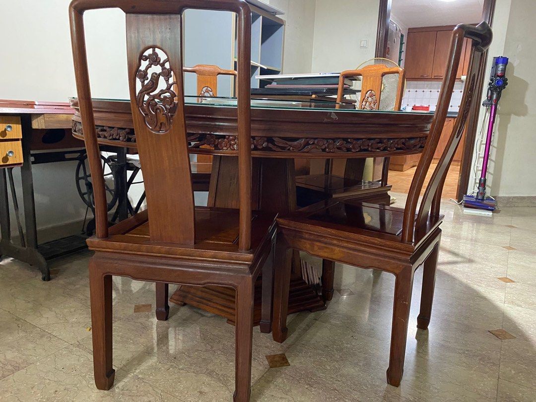 Rosewood (Hua Li Mu) Dining Set, Furniture & Home Living, Furniture ...