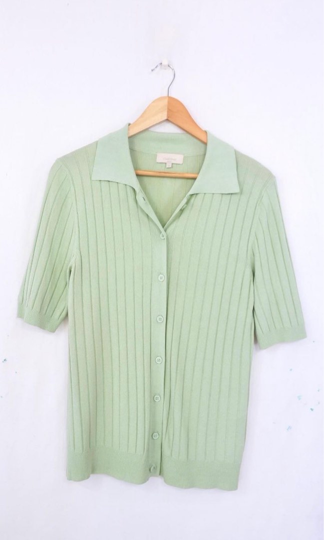 Sage green top, Women's Fashion, Tops, Blouses on Carousell