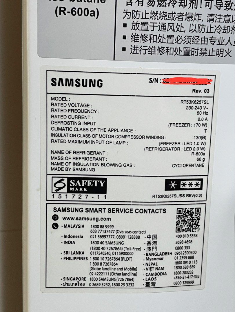Samsung Fridge, RT53K6257SL, TV & Home Appliances, Kitchen Appliances ...