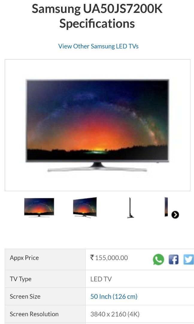 Samsung TV 50 inches, TV & Home Appliances, TV & Entertainment, TV on ...